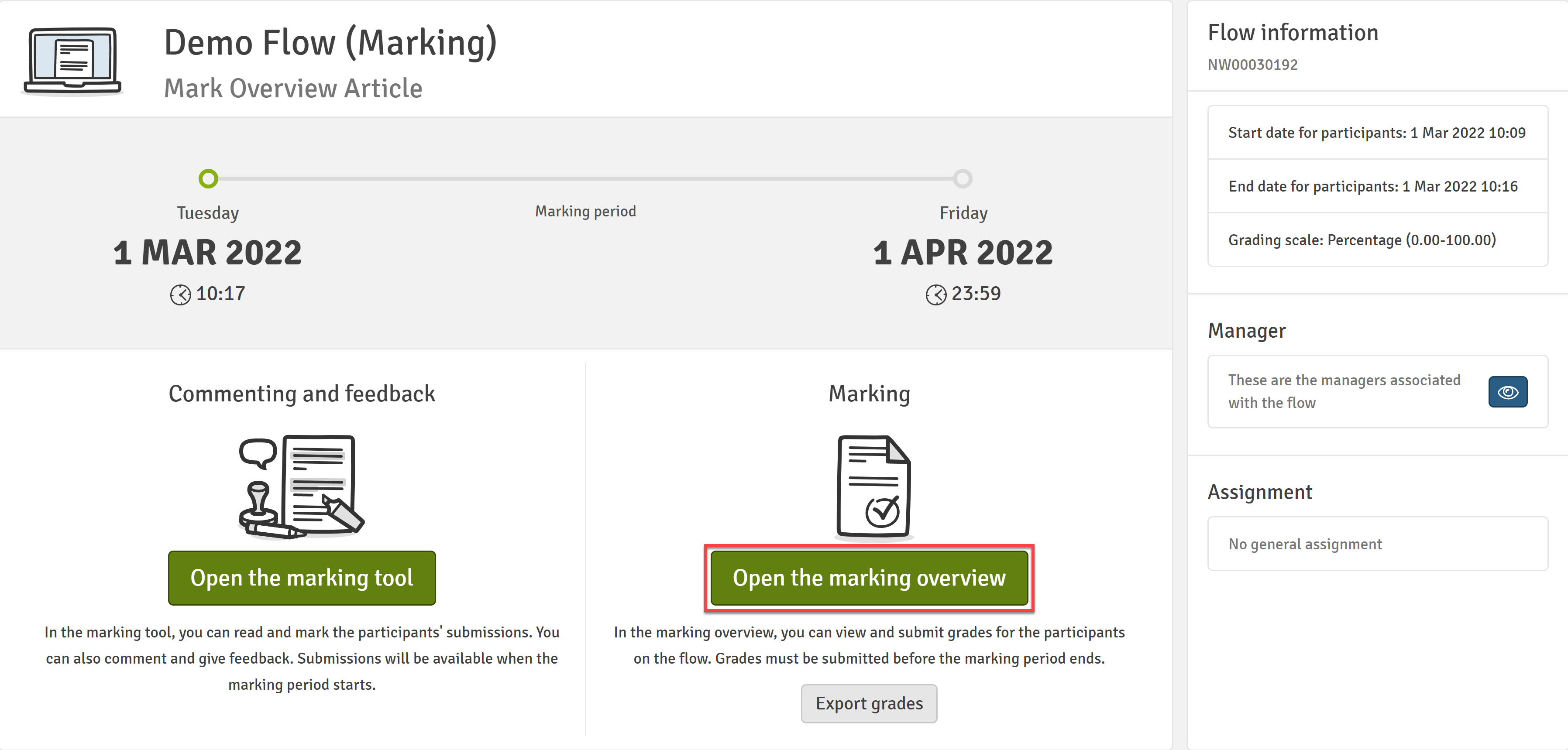 Marking Overview -Submission of Marks and Grades (Legacy)